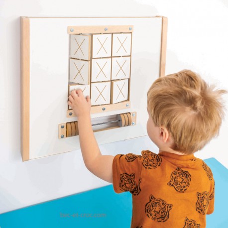 Grand morpion mural en bois ou Tic Tac Toé mural en bois