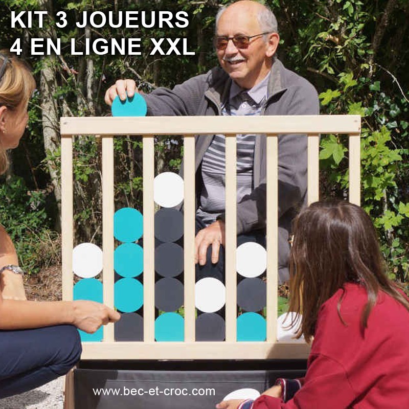 Jeu 4 en ligne ou puissance 4 géant en bois fabrication française